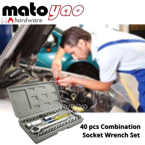 40 pcs Combination Socket Wrench Set Home Car Repairing Tool Kit Set ...