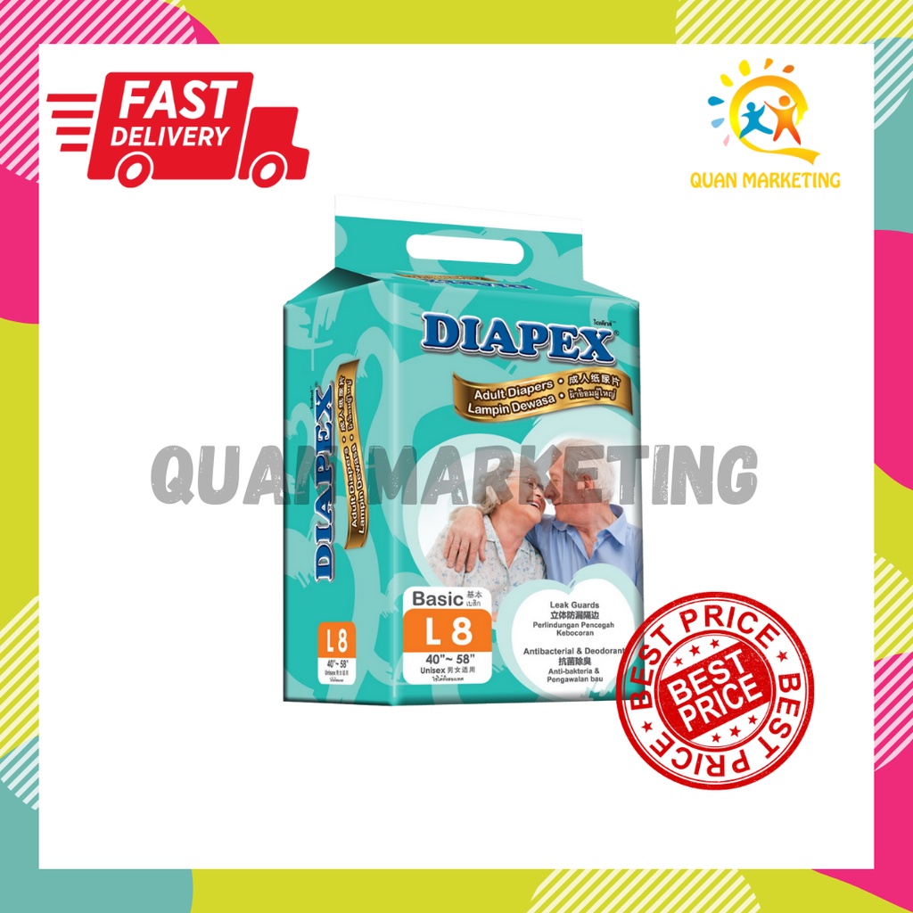 Diapex Adult Tape Diapers M10 / L8 [1 Pack] | Shopee Malaysia