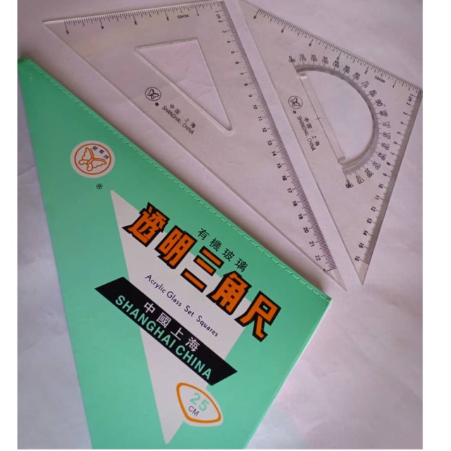 Acrylic glass set square ruler 25cm/Designer Studemt -Butterfly Brand ...