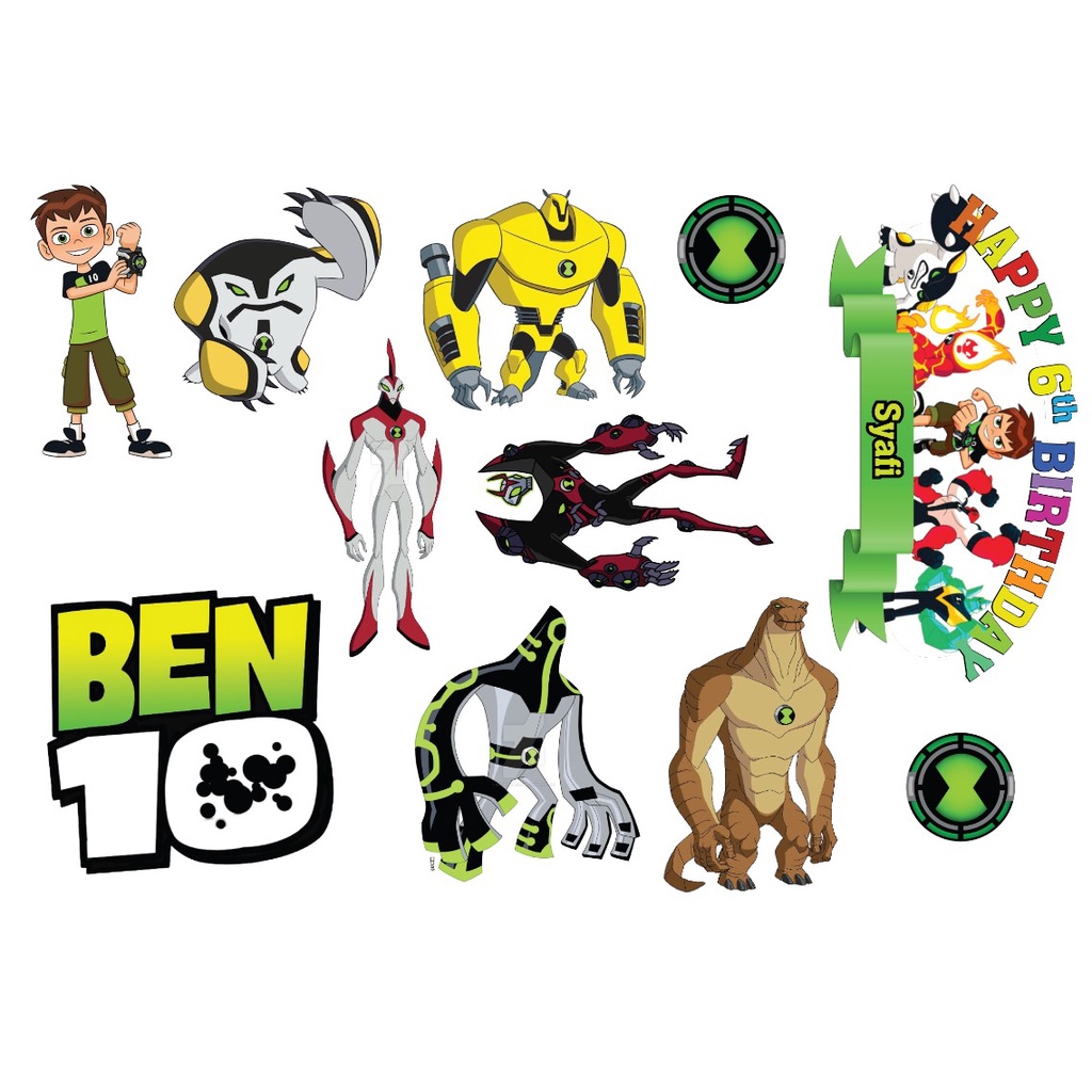 BEN 10 cake topper cupcake topper deco paper birthday topper kek hari ...