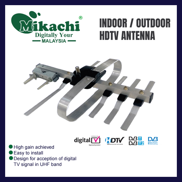 MIKACHI DIGITAL OUTDOOR TV ANTENNA JP-5E c/w 10M RG6U CABLE | Shopee ...