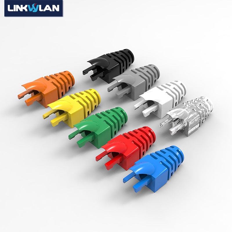 Multipe Colors PVC Cable Boots Strain Relife Sleeves For CAT5e Cat6 ...