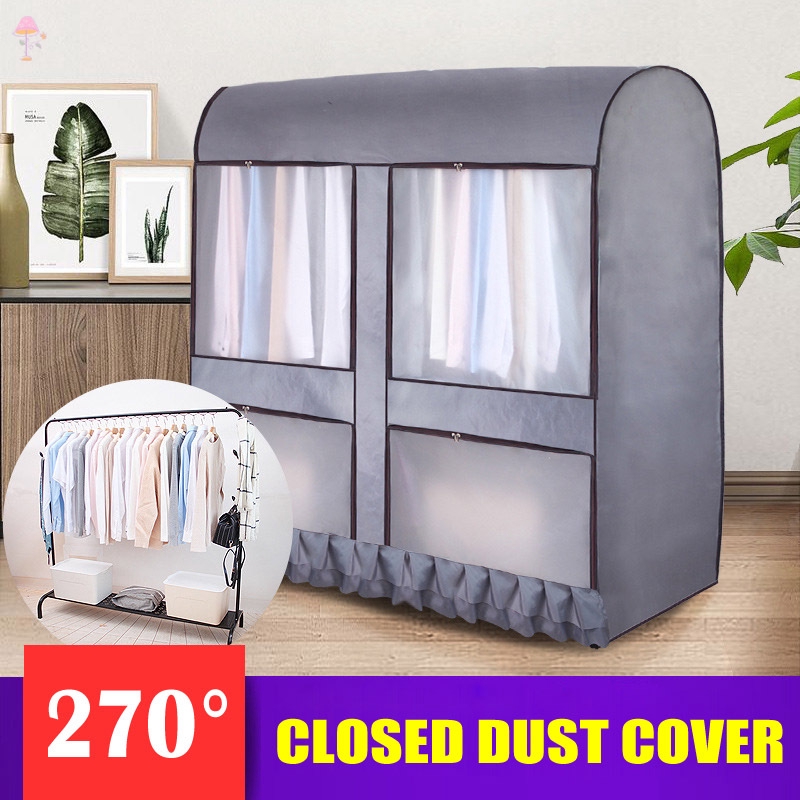 LC Wardrobe Clothing Rack Dust Cover Moisture Waterproof Hanging ...