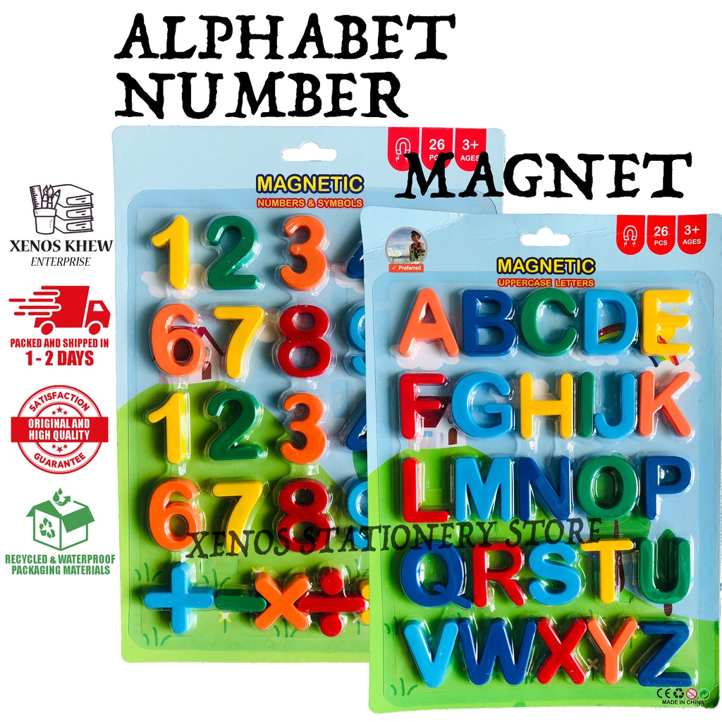 KIDS ALPHABET MAGNET FOR WHITEBOARD / KIDS NUMBER MAGNET FOR WHITEBOARD ...