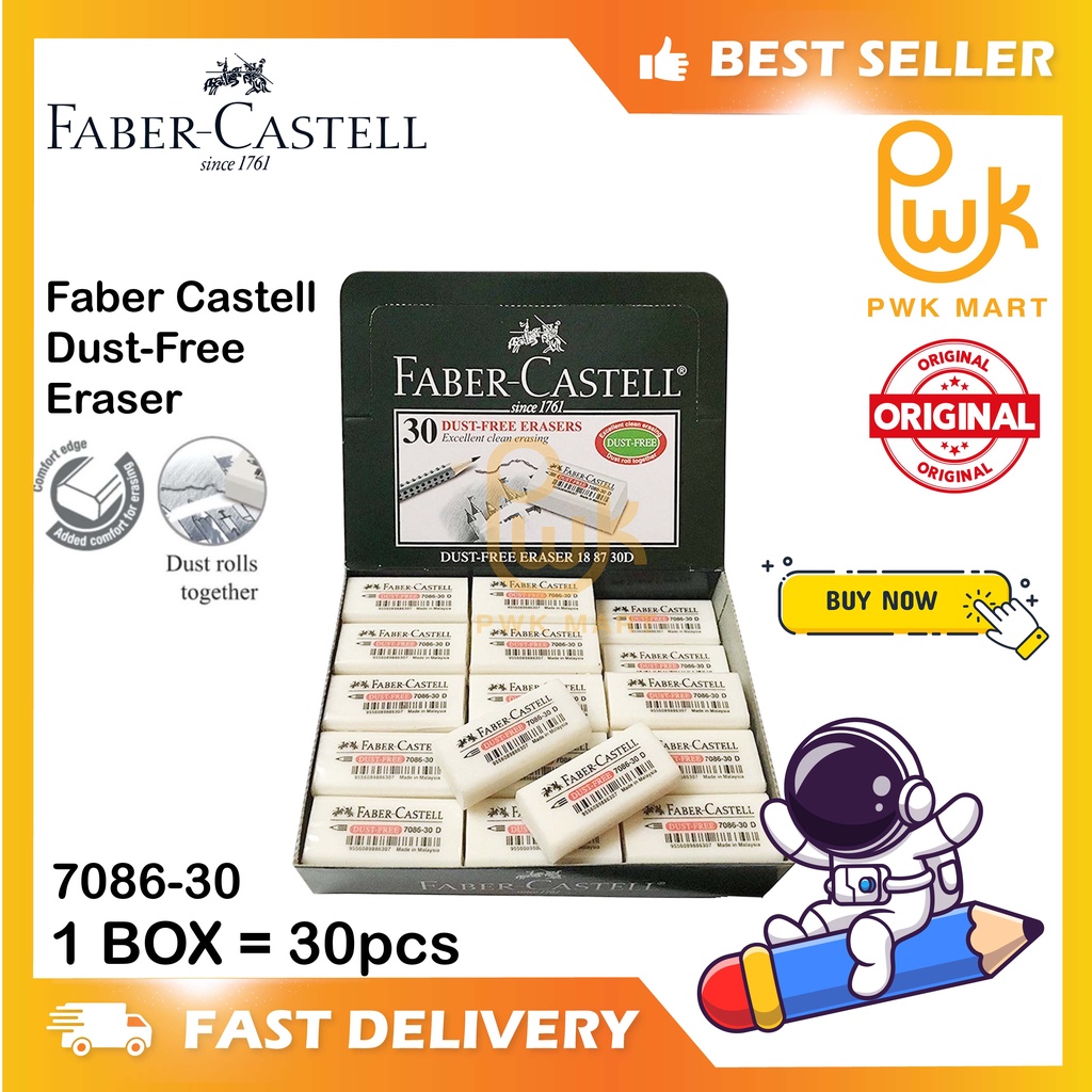 Faber-castell Dust Free eraser 7086-30 (187086) 30pcs/BOX | Shopee Malaysia