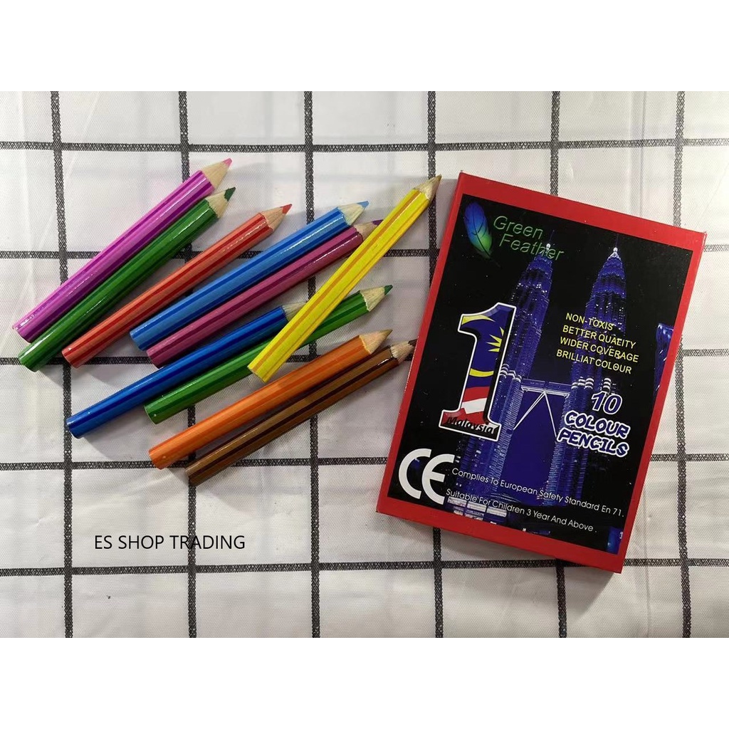 Color Pencils 10 Colors/12 Colors / Warna Pencils 10 Batang / 12 Batang ...