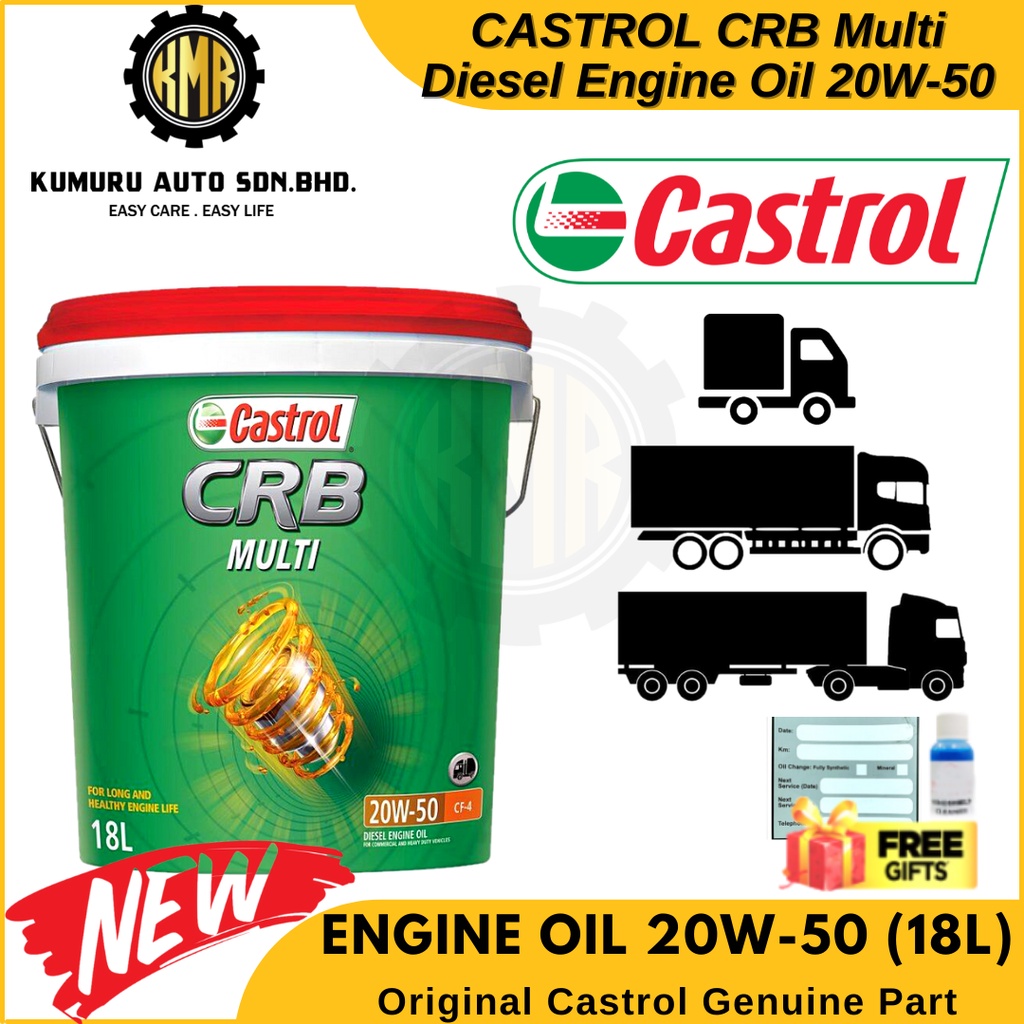 (1@Pail) Original CASTROL CRB MULTI 20W-50 CH-4 Diesel Engine Oil ...