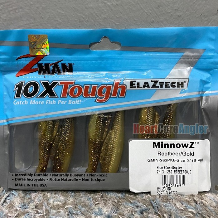 HCA ZMAN MinnowZ ROOTBEER/GOLD 3" SOFT PLASTIC | Shopee Malaysia