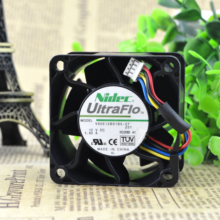 Japan NIDEC 6038 12V 1.60A Large Air Volume Server Fan V60E12BS1B5 ...