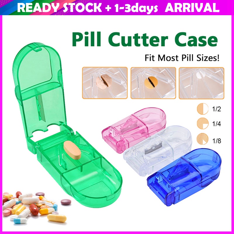Waterproof Medicine Pill Cutter Box Durable Pill Splitter With Storage ...