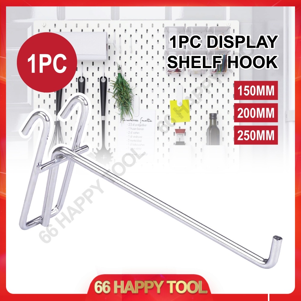 1PC Display Panel Shelf Hook 15cm 20cm 25cm Steel Holder Netting Hook ...