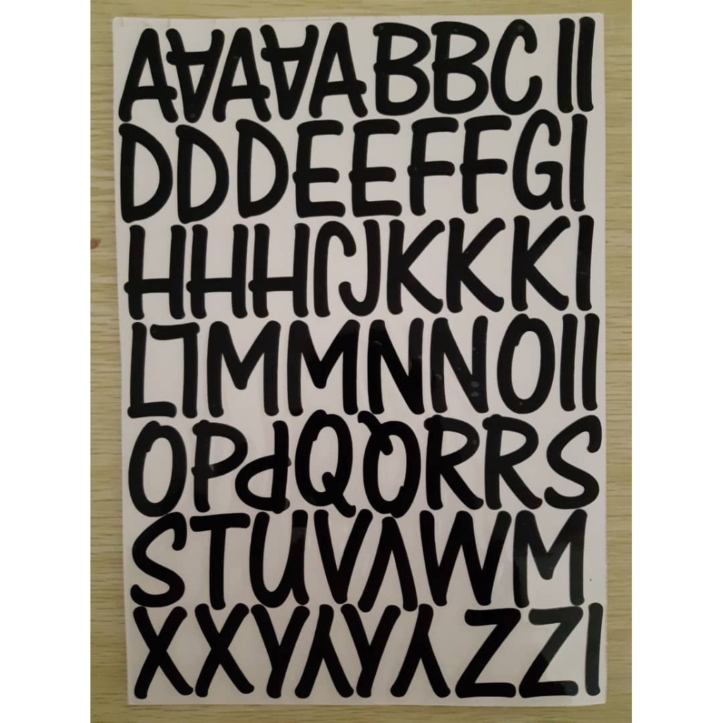 Vinyl Decals Alphabet Wording Balloon Sticker 40mm/23mm Height Vinyl ...
