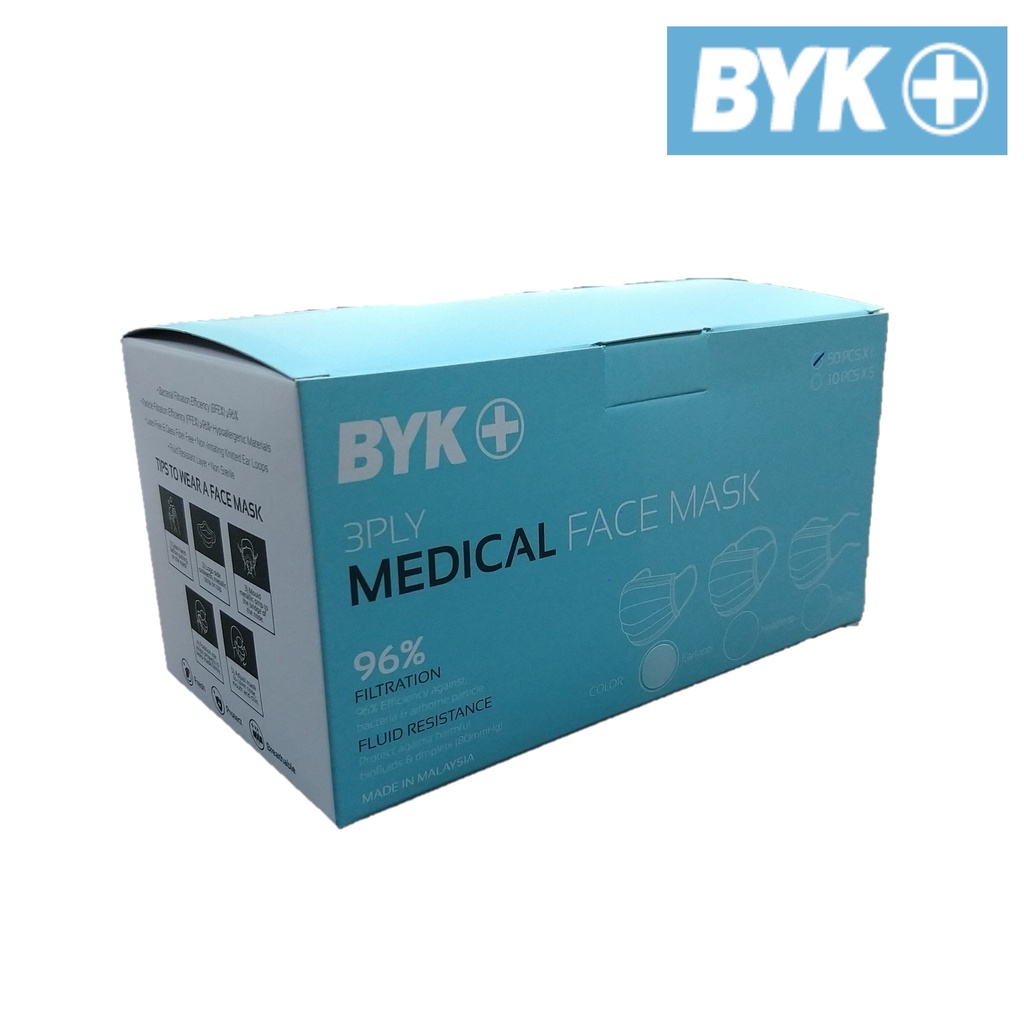 BYK Medical Face Mask Made In Malaysia MDA approval ready stock ...