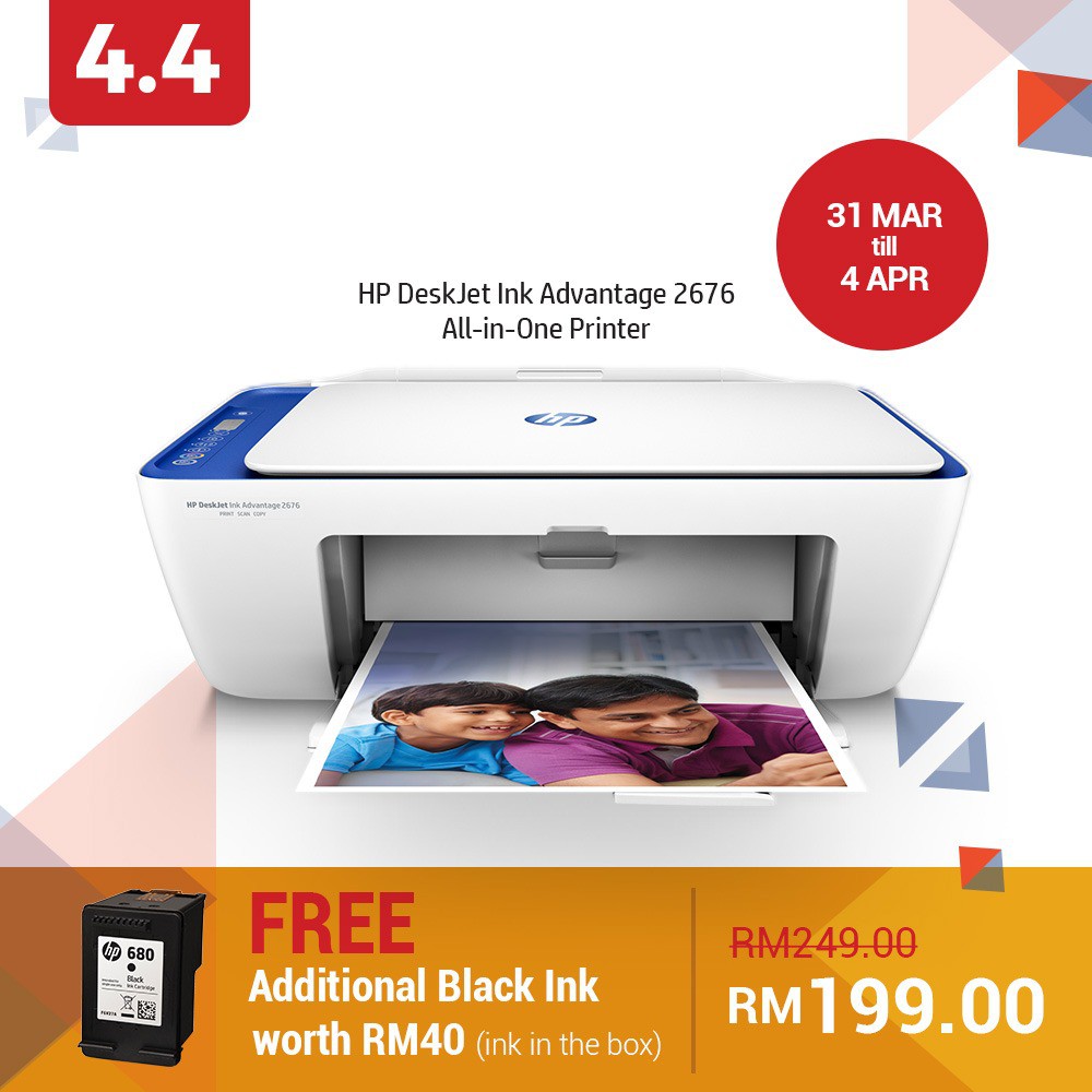 PROMO !!! HP DeskJet Ink Advantage 2676 Home Use All In One Printer ...