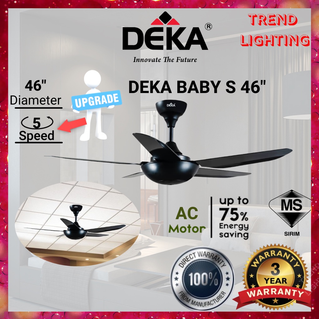DEKA Ceiling Fan Baby S Baby Fan 46'' AC Motor 5 Speed Remote Control ...