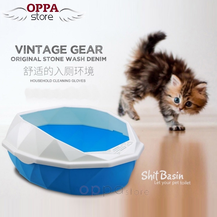 OS Pet Diamond Shape Boxes Pets Cat Kitten Toilet Training Tray Tandas ...