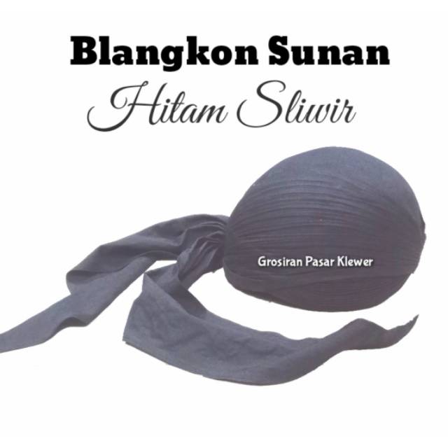 Sunan Foldable Plain Black Sliwir Blangkon (Strong Glue & Stitching ...