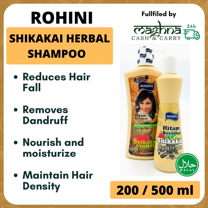 Rohini Shikakai Shampoo (Syampu Shikakai) - 1 Bottle (200 ml/ 500 ml ...
