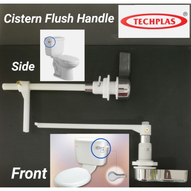 **Ready Stock** Techplas High Quality Front / Side Flushing Handle FAL1048/1048A Chrome Plated ...