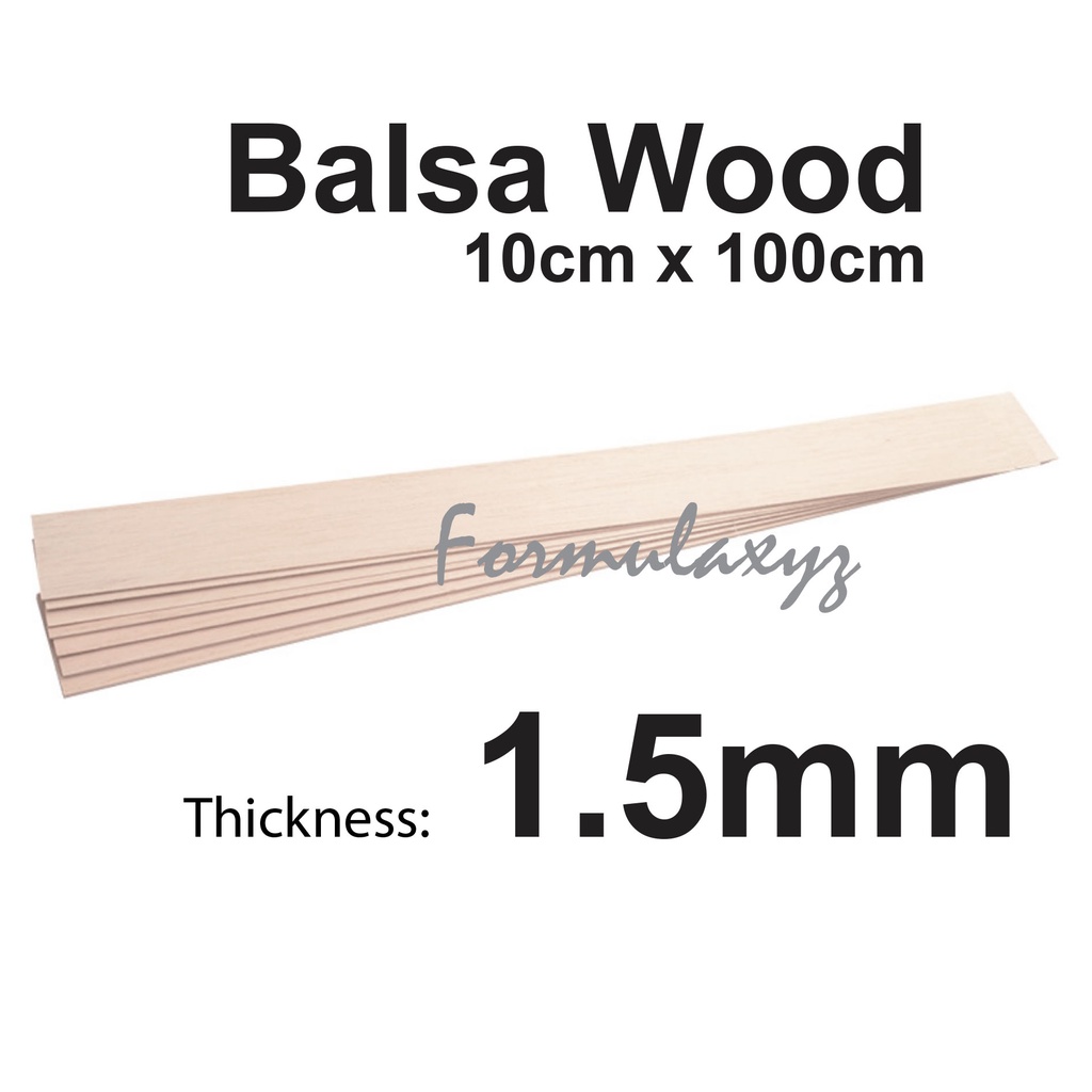 GRADE A Balsa Wood / Balsa Sheet 100mm x 1000mm - Thickness 1,1.5,2,3,4 ...