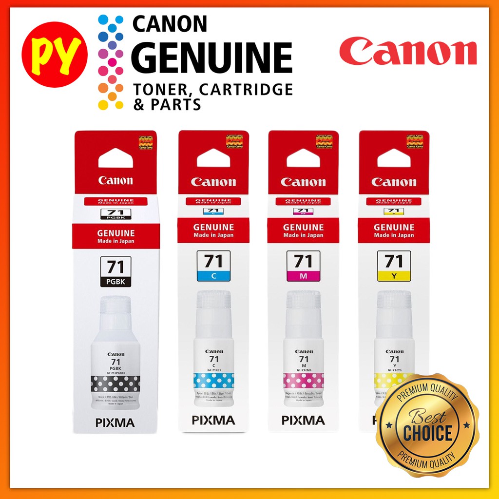 Canon GI-71 | GI-71S Bottle Ink Black Cyan Magenta Yellow GI71S ...