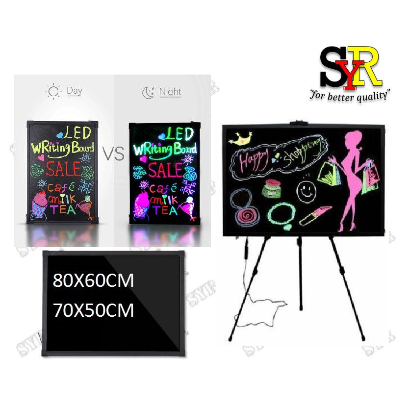 Illuminated Erasable Neon Acrylic Led Writing board Message Open Sign ...