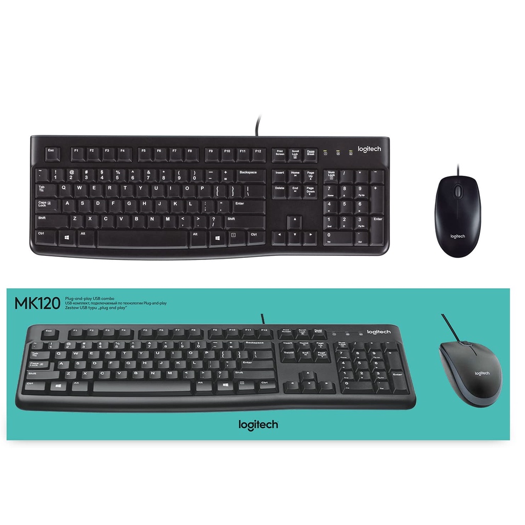 Logitech Mk120 Usb Keyboard And Mouse Combo Shopee Malaysia