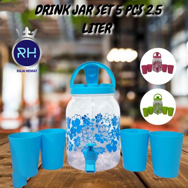 Mini Gallon set Of 5in1 Glass / drink jar set 5in1 / Drinking Water ...