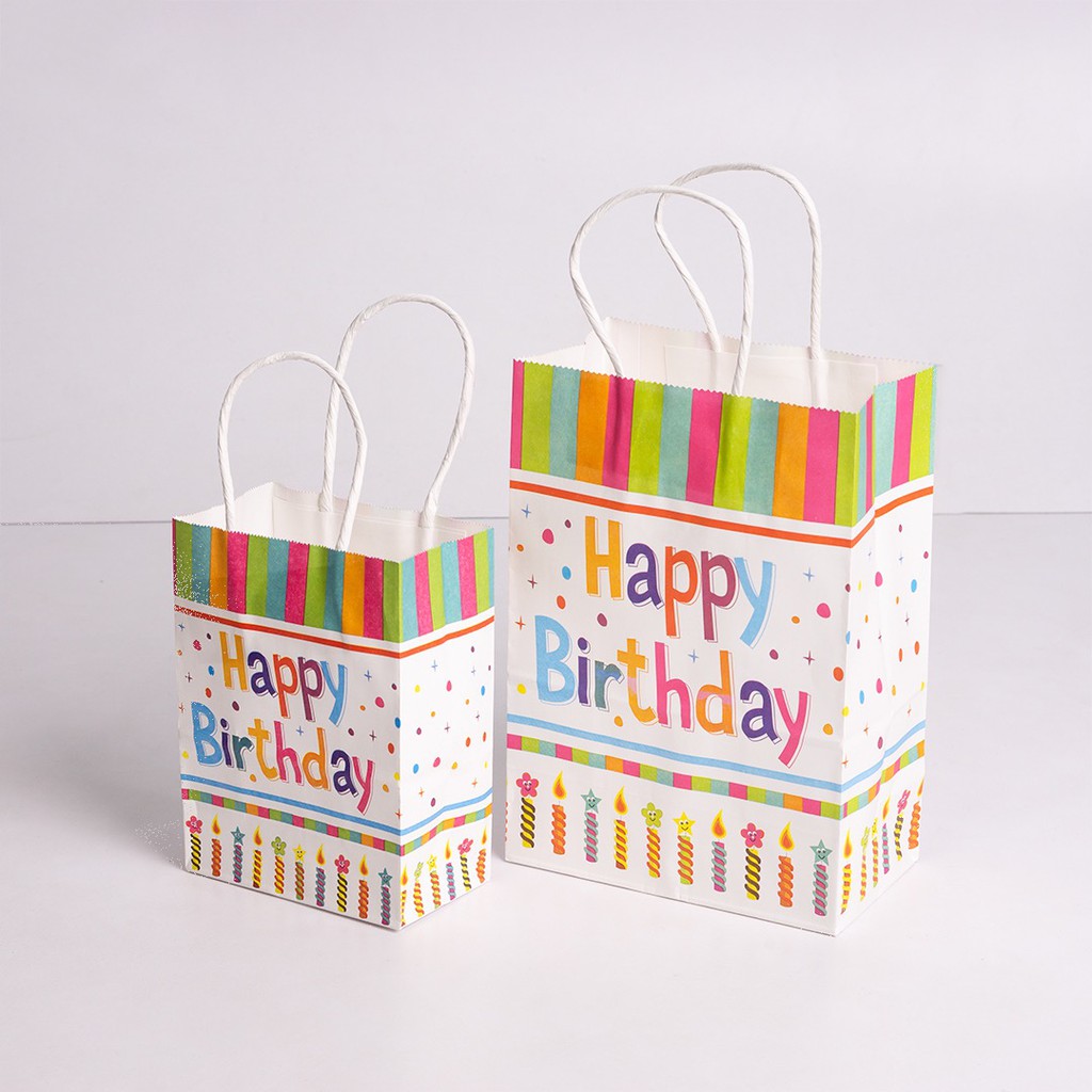 HAPPY BIRTHDAY Paper Bag Pink Blue / CUTE Paper Bag Birthday / Birthday ...