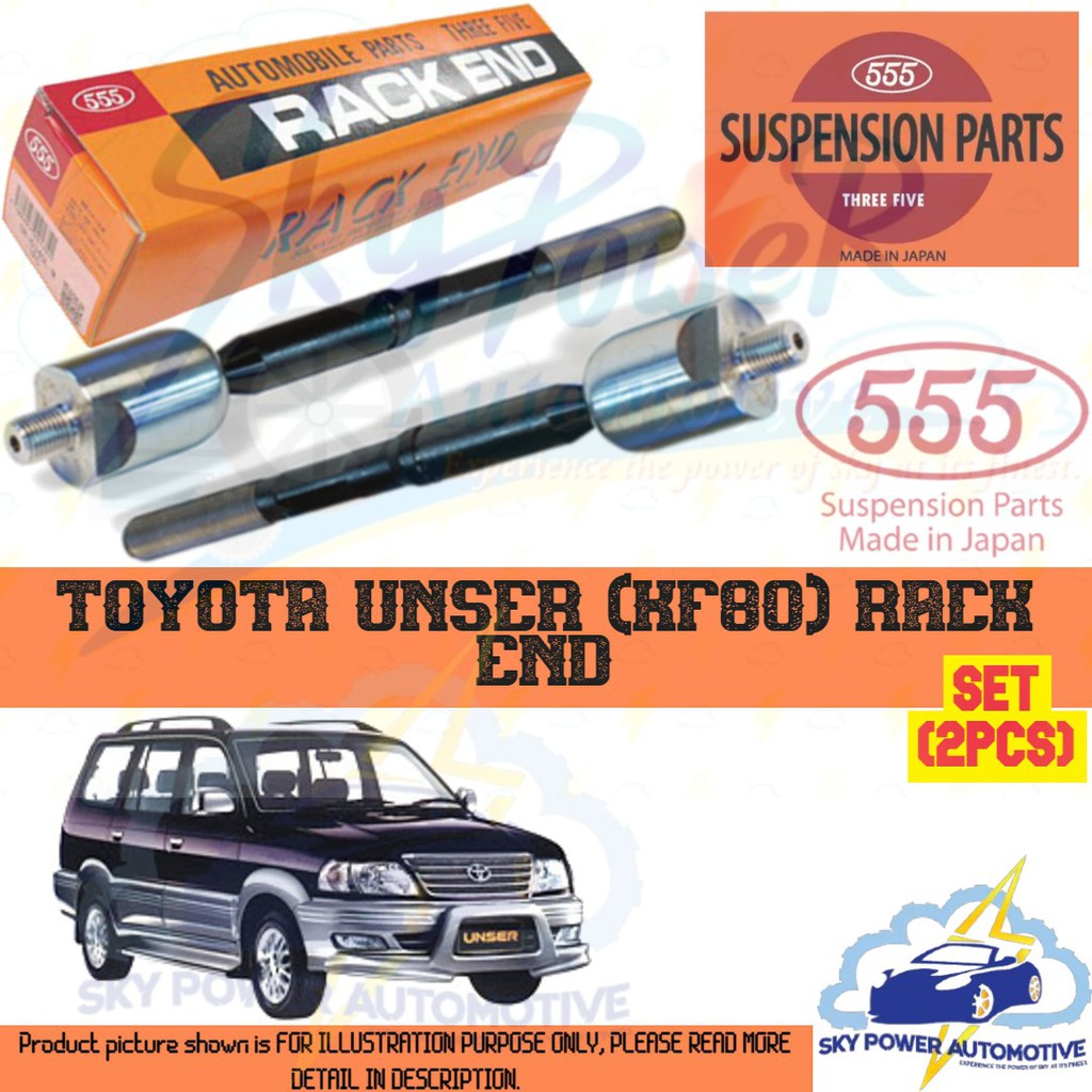 TOYOTA UNSER (KF80) 555 JAPAN BRAND STEERING RACK END (SET 2PCS ...