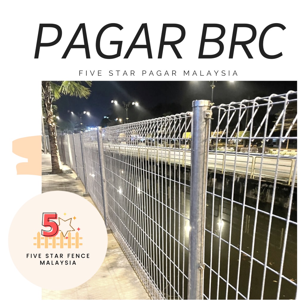 Pagar BRC Gi Galvanised Roll Top Security Fence Pagar Tahan Cantik ...
