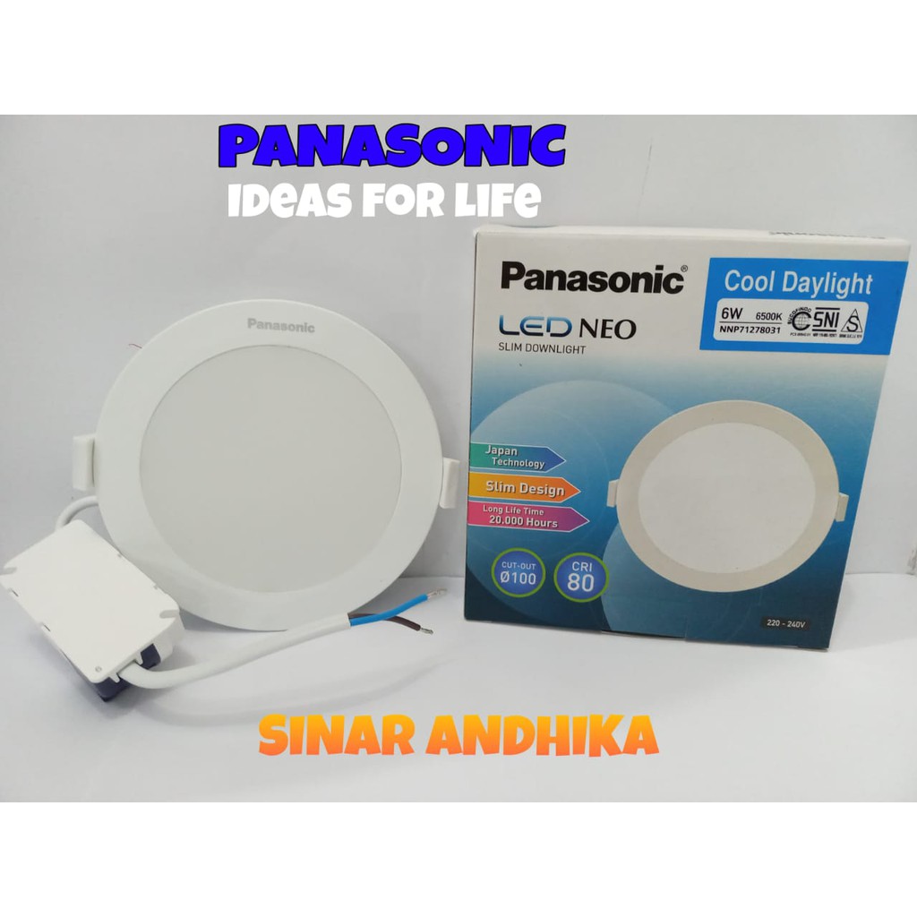 Panasonic Led Downlight Panel Neo Slim 6 Watt NNP 71278/NNP 71272 | Shopee Malaysia