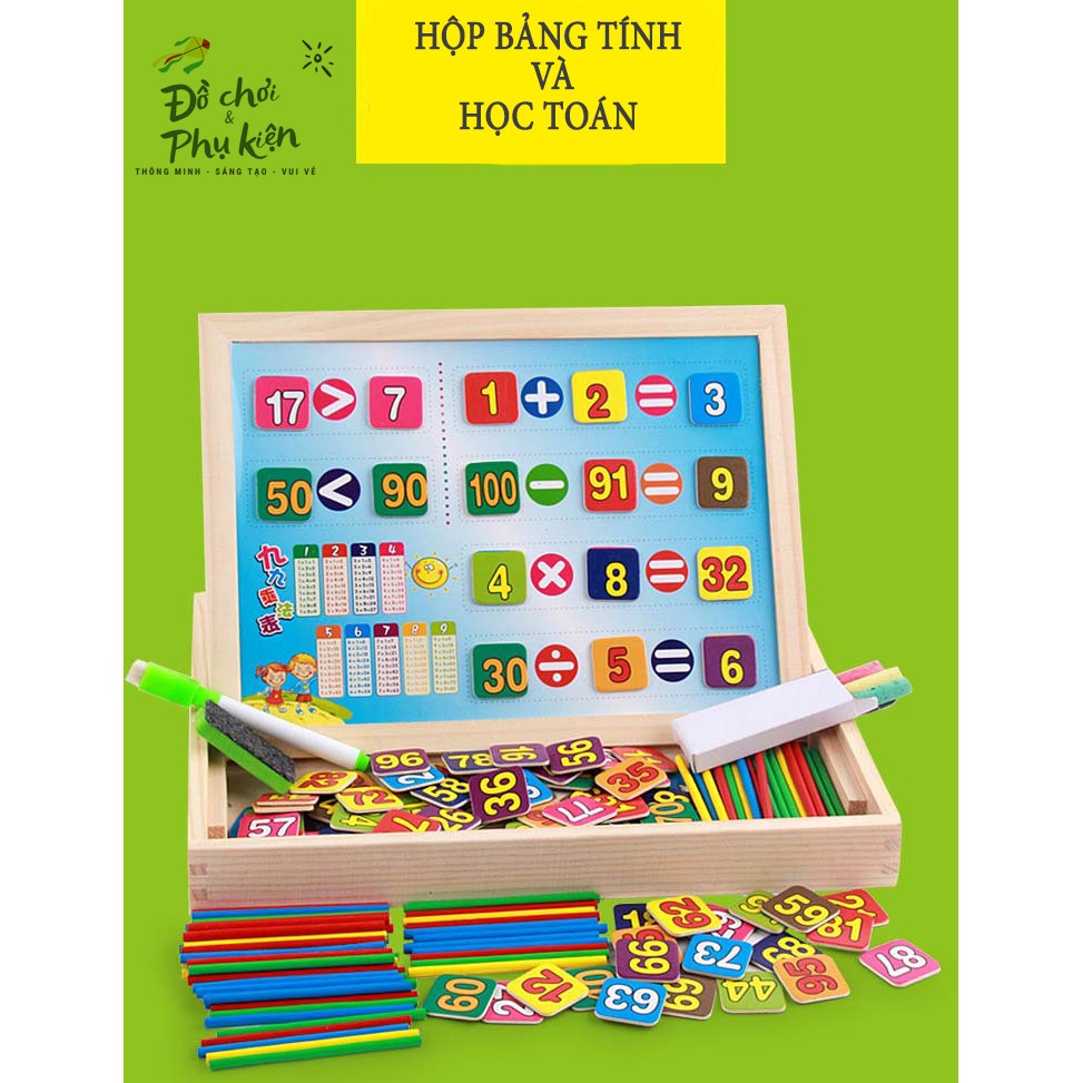 Wooden math toy set with numbers 0-99 with magnets, counting sticks and ...
