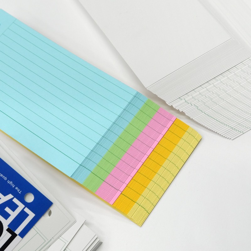 Data Card 50K 2 Holes Horizontal Line Blank Color Supplementary Page ...