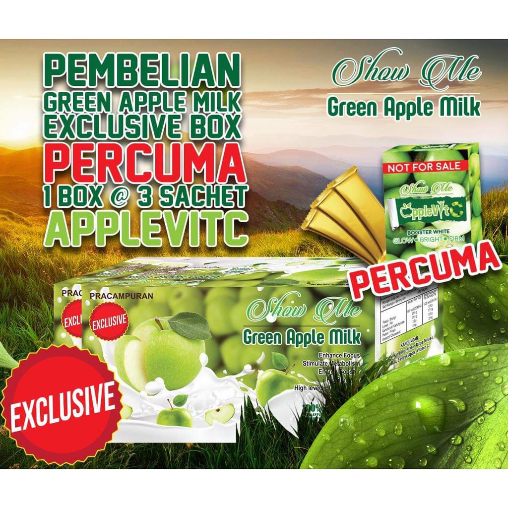 SUSU PEMUTIH BADAN SHOW ME GREEN APPLE MILK | Shopee Malaysia