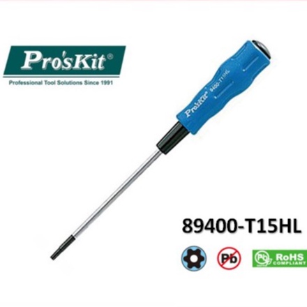 Pro'sKit 89400-T15HL Star Screwdriver W/Temper Proof Hole T15H (Long ...