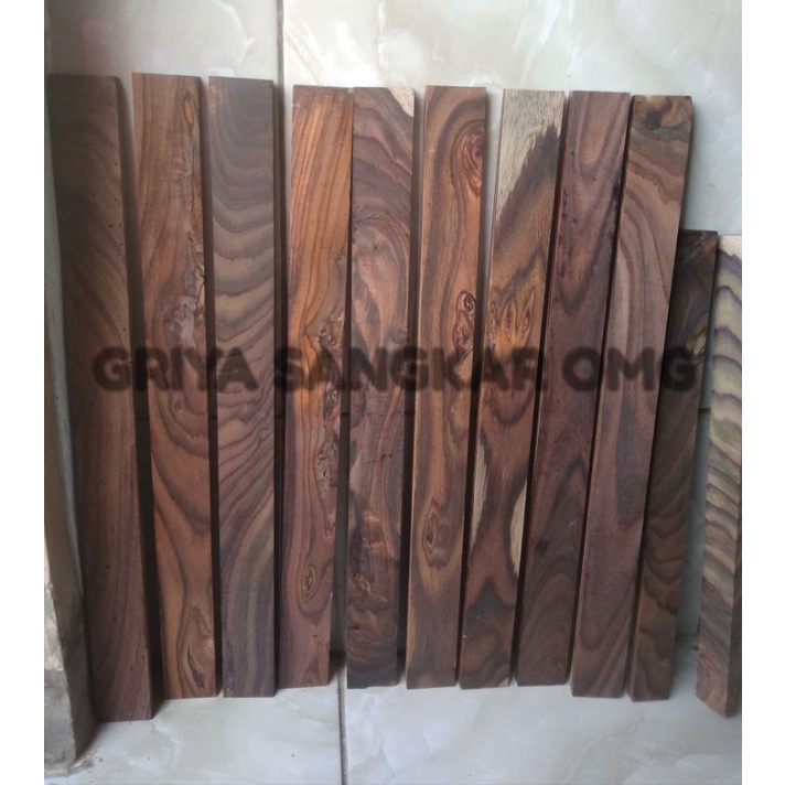 KAYU Galih Sonokeling wood / ber Motif, width 2-4cm, already shaved ...