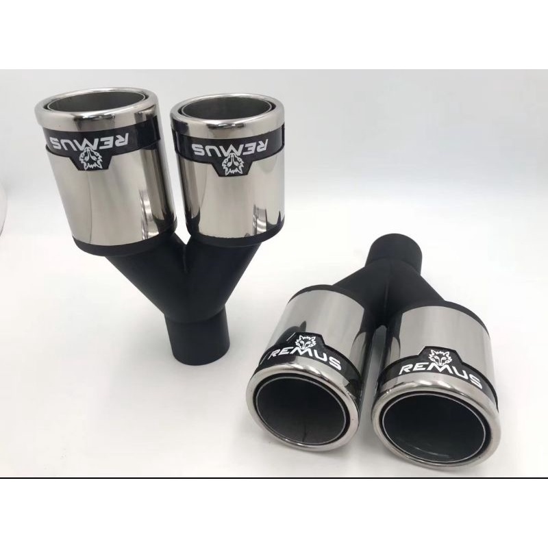 3.5” Inch Remus Car Muffler Exhaust Pipe Carbon Fiber Tag Twin Tip Dual ...