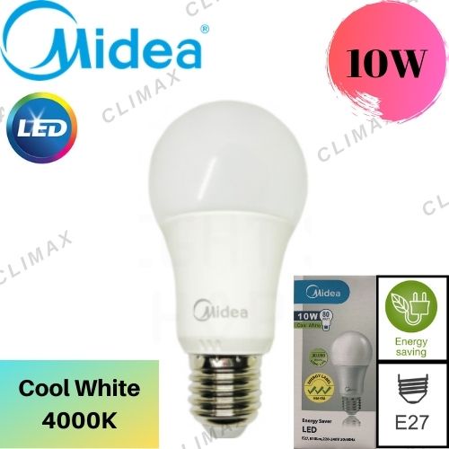 Midea Led Bulb A60 10W 810Lm E27 Cool White - 4000K | Shopee Malaysia