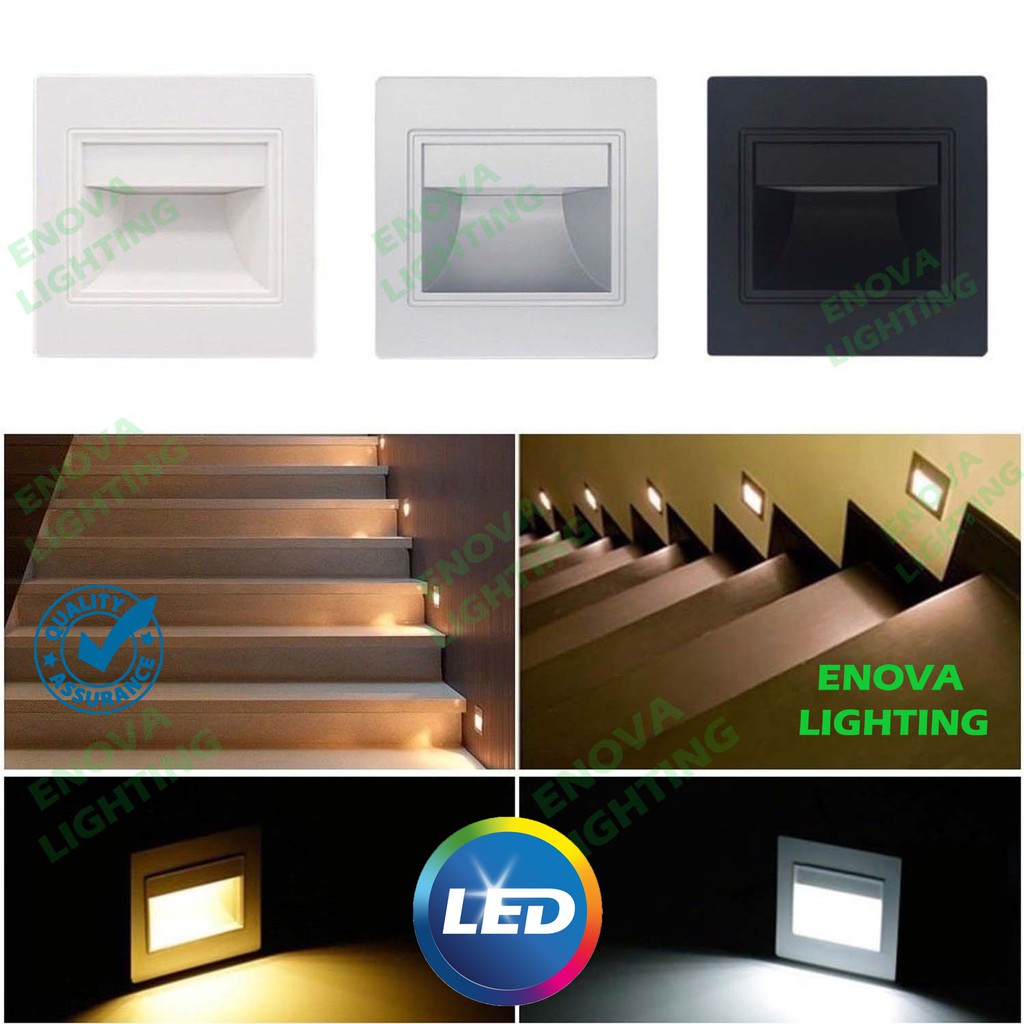 LED Recessed Wall Luminaire Step Light 1.5W Recessed Lamp for Staircase ...