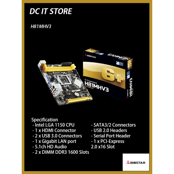 Biostar H81MHV3 - Motherboard | Shopee Malaysia