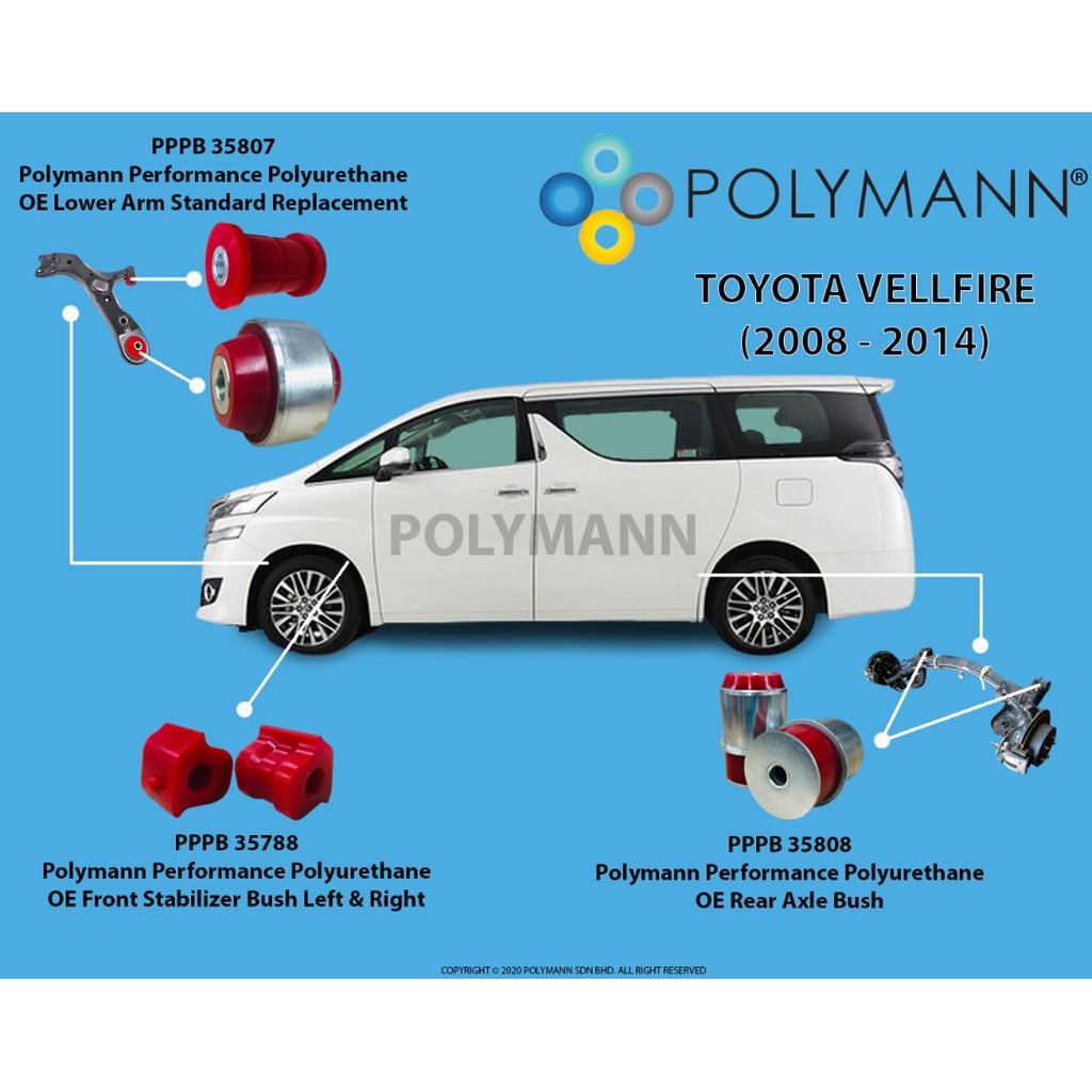 Polymann TOYOTA VELLFIRE ANH20 (2008 - 2014)Lower Arm,Axle & Stabilizer ...