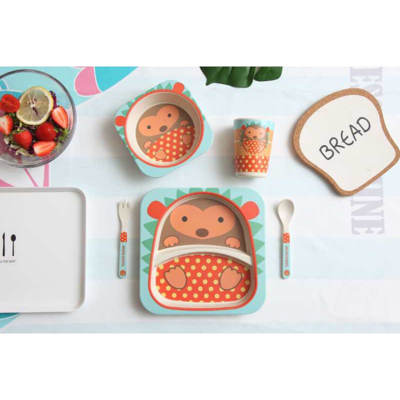 Malaysia Ready Stock/Kids Bamboo Natural Fiber Tableware/Feeing Child ...