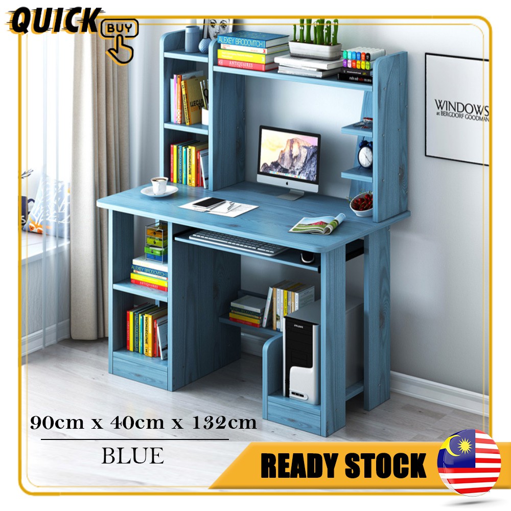 Study Desktop Gaming Computer Table Bookshelf Rack Organizer Office ...
