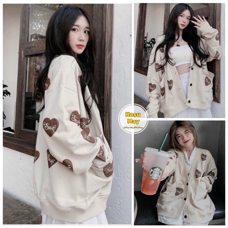 Jacket Men's and Women's Wide Heart Swe Buttoned Cardigan ( ️ Swe ...