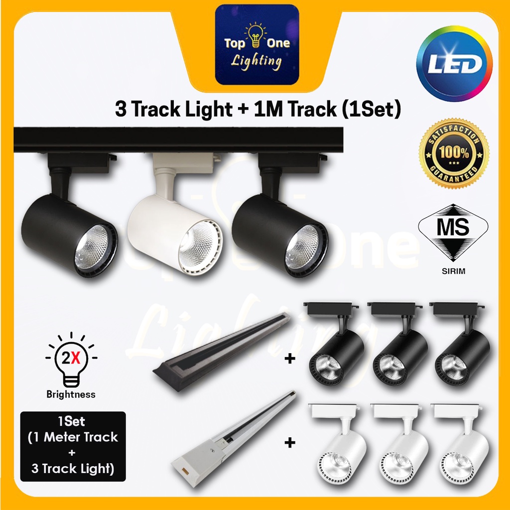 [SIRIM] [SET] Lampu Track 7W 12W 20W Modern LED Track Light Black ...