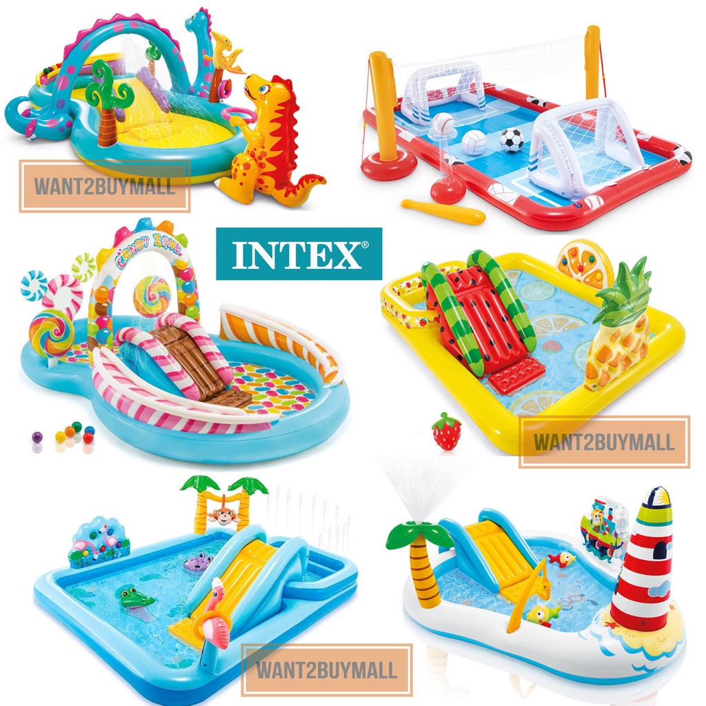 🇲🇾 🏆 INTEX Theme Children Kids Swimming Pool With Slide Playground ...