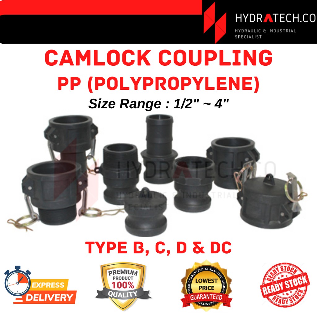 [CAMLOCK] PolyPropylene (PP) Camlock Coupling, Part B, C, D, DC ...