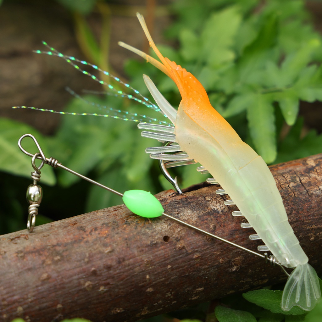 Sougayilang Fishing Luminous Shrimp Lure Prawn Hook Jigging Soft ...