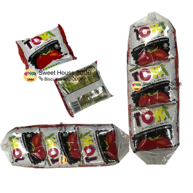 Toki Tomato Flavour 14g x 8pkt Corn Snack Makanan Ringan Keropok Zaman ...